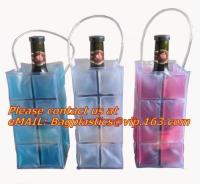 China Custom PVC Wine Cooler Bag Promotional Insulated Tote for Bottles 750ml Reusable Travel Ice Bag for sale