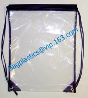 China Custom PVC Drawstring Bag with Drawcord Closure 30x40cm for Beach Shopping Toiletry Cosmetic Storage for sale