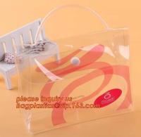 China Clear PVC Tote Bag with Loop Handle Recyclable Plastic Shopping Bag 500 PCS MOQ Custom Size for sale