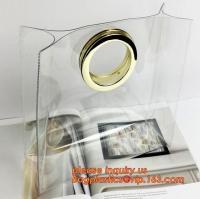 China Custom PVC Plastic Shopping Bag with Die Cut Handle and Snap Closure 500 PCS MOQ for sale