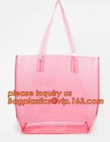 China Large Clear PVC Tote Bag with Interior Pocket for Beach Lash Package Shoulder Bag 40x30cm for sale