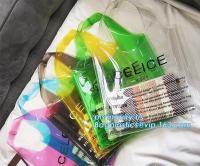 China Custom Printed PVC Handle Bag Stand Up Gift Wine Bottle Packing Recyclable Plastic Bag 500 PCS MOQ for sale