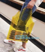 China Custom Printed PVC Handle Bag Stand Up Gift Wine Bottle Packing Recyclable Plastic Bag 500 PCS MOQ for sale