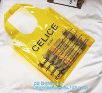China Custom Printed PVC Handle Bag Stand Up Gift Wine Bottle Packing Recyclable Plastic Bag 500 PCS MOQ for sale