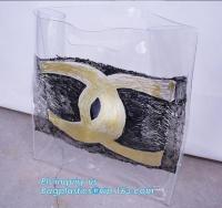 China Eco Friendly Clear PVC Shopping Bag with Soft Loop Handle Die Cut Hand 0.2mm for sale