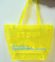 China Red Soft Loop Handle Clear PVC Bag 6pcs Free Gift Packaging Vinyl Handle Bags for sale