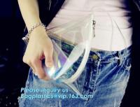 China PVC Transparent Hologram Clutch Bag with Chain Small Clear Laser Handbag for Women Summer Beach 20cm for sale