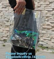 China Custom Transparent PVC Shoulder Bag Waterproof Clear Shopping Tote for Women 500 PCS MOQ for sale