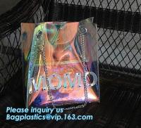 China PVC Transparent Beach Tote Bag Waterproof Shoulder Handbag for Shopping Summer Travel 30x40cm for sale