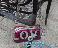 China PVC Beach Tote Bag with Interior Pocket Custom Shoulder Sling Bag 40x30cm for sale