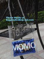 China PVC Beach Tote Bag with Interior Pocket Custom Shoulder Sling Bag 40x30cm for sale