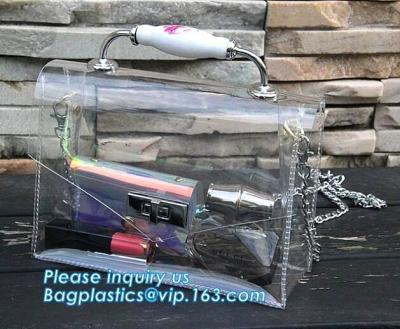 China Waterproof PVC Crossbody Shoulder Bag with Chain Strap Transparent Beach Handbag for Women for sale