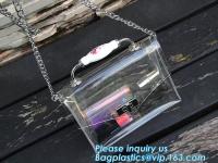 China Waterproof PVC Crossbody Shoulder Bag with Chain Strap Transparent Beach Handbag for Women for sale