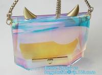 China PVC Waterproof Beach Shoulder Bag Women Candy Color Tote 30x20cm for sale
