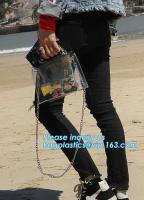 China Clear PVC Transparent Chain Sling Hobo Handbag for Women Fashion Beach Bag 30x20cm for sale