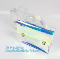 China PVC Laser Reflective Shoulder Tote Bag Hologram Handbag 40x30cm Custom Logo for sale