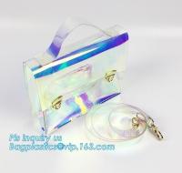China PVC Laser Reflective Shoulder Tote Bag Hologram Handbag 40x30cm Custom Logo for sale