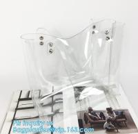China Clear PVC Glitter Chain Shoulder Bag Beach Tote with Zipper 30x20cm for sale