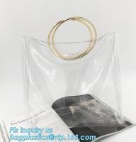China PVC Clear Shoulder Tote Bag for Women Transparent Handbag Beach Sling Bag 35x30cm for sale