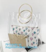 China PVC Clear Shoulder Tote Bag for Women Transparent Handbag Beach Sling Bag 35x30cm for sale