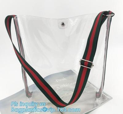 China PVC Transparent Waterproof Beach Shopping Shoulder Bag Women Soft Candy Color Handbag 30x20cm for sale
