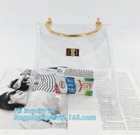 China Customized PVC Shoulder Tote Bag with Handle Pattern for Women Beach Shopping 500 PCS MOQ for sale