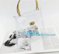 China Customized PVC Shoulder Tote Bag with Handle Pattern for Women Beach Shopping 500 PCS MOQ for sale