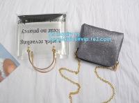 China PVC Clear Tote Bag with Chain Shoulder Strap for Beach Shopping Travel 35x40cm for sale