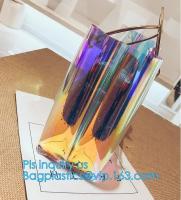 China Transparent PVC Tote Bag Shoulder Handbag for Women Beach Shopping 40x30cm for sale