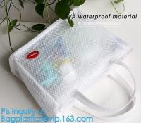 China PVC Mesh Shoulder Bag Handbag Travel Tote Beach Toiletry Storage Bag Case 30x20cm for sale