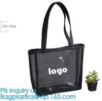 China Customizable PVC Mesh Beach Tote Bag for Women Outdoor Travel 40x30cm for sale