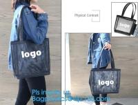 China Custom PVC Mesh Beach Tote Bag with Large Pocket Shoulder Handbag 40x30cm for sale