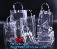 China Clear PVC Tote Bag Summer Beach Shoulder Bag Transparent Jelly Candy Color 40x30cm for sale