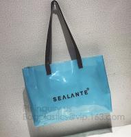 China PVC Waterproof Beach Tote Bag with Zipper and Pockets See Through Transparent Satchel Handbag 40x30cm for sale