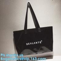 China Custom Clear PVC Beach Tote Bag Waterproof 40x30cm Personalized Monogrammed Vinyl Tote for sale