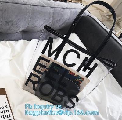China PVC Beach Bag for Ladies Shoulder Handbag Waterproof Tote 40x30cm for sale