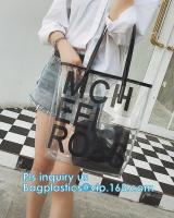 China Custom PVC Printing Women Shoulder Beach Bag Large Capacity 40x30cm Eco Friendly for sale