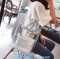 China Clear PVC Shopping Bag with Handle Waterproof Durable Eco Friendly 0.3mm Thick for sale