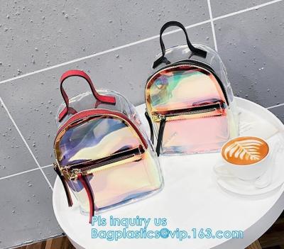 China Clear PVC Backpack for Kids Waterproof School Bag with Adjustable Shoulder Straps 18L for sale