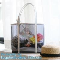 China Custom PVC Handle Beach Bag Promotional Shoulder Tote 500 PCS MOQ Eco Friendly for sale