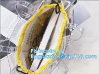 China PVC Coated Cotton Shopping Tote Bag with Strong Handles 40x30cm Reusable Shopper for sale