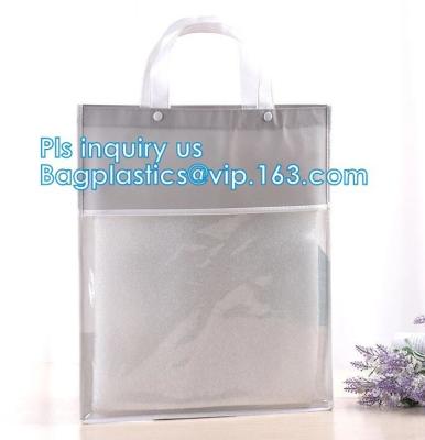 China Custom PVC Shopping Bag with Logo Eco Friendly Transparent Cosmetic Gift Bag 500 PCS MOQ for sale