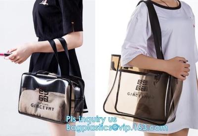 China Clear PVC Cosmetic Bag with Zipper Pencil Case Coin Organizer Makeup Bag 20x12cm for sale