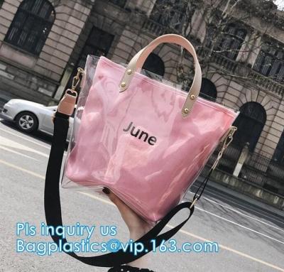 China PVC Transparent Holographic Shoulder Handbag Ladies Sling Bag 30x20cm Jelly Fashion Tote for sale