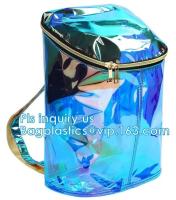 China Custom Clear PVC Cosmetic Bag with Zipper Top Handle Waterproof Plastic Pouch 500 PCS MOQ for sale
