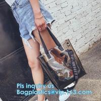 China Clear PVC Zipper Cosmetic Bag with Bow Handle Hanger Lock 20x15cm Custom Logo for sale