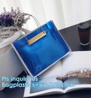 China PVC Clear Vinyl Shoulder Handbag with Interior Pocket Promotional Tote Beach Bag for sale