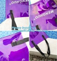 China Custom Clear PVC Shopping Gift Bags with Card Header Die Cut 0.2mm Thickness for sale