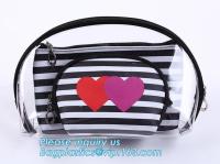 China Clear PVC Cosmetic Travel Organizer Bag with Zipper Closure 20x15cm Toiletry Pouch for sale