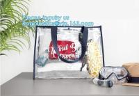 China Clear PVC Tote Bag with Detachable Shoulder Strap for Beach Shopping 35x40cm for sale